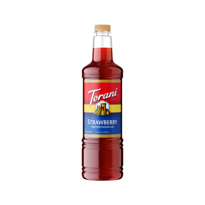 Torani Strawberry Syrup PET – 1 L Case | Houston's Inc.